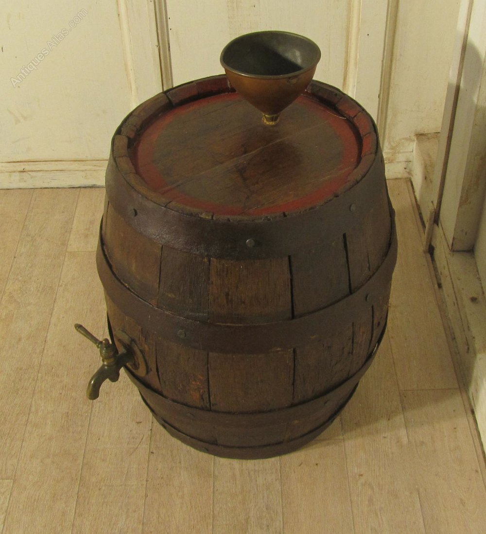 Old Oak & Iron Brandy Barrel Quirky Coffee Table - Antiques Atlas
