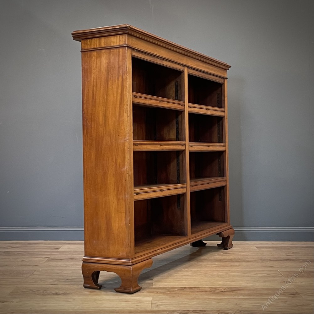 Large Wide Antique Victorian Mahogany Bookcase - Antiques Atlas