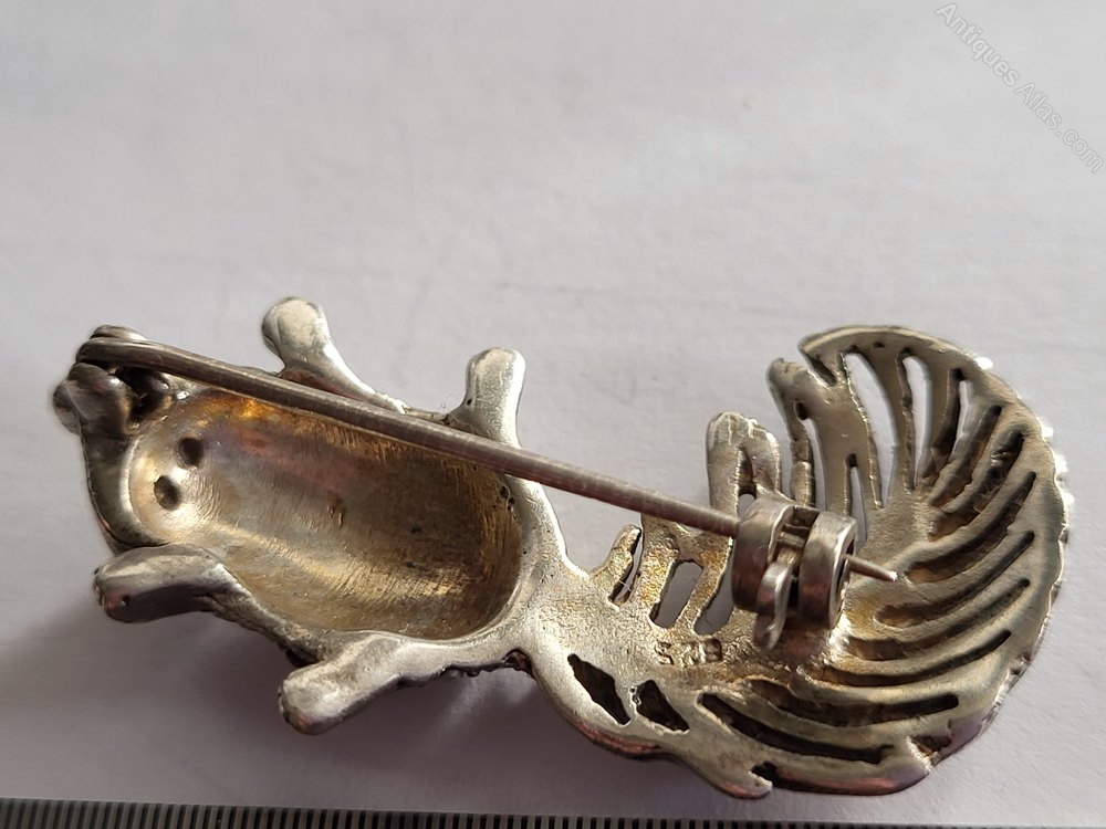 Antiques Atlas - Art Deco Silver Skunk Brooch. Reserved 4 Chris.