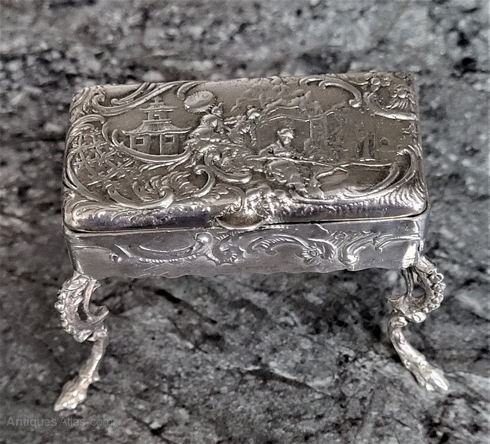 Antiques Atlas - Dutch Silver Snuff Box Miniature Table.