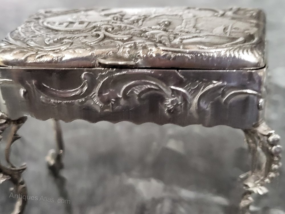 Antiques Atlas - Dutch Silver Snuff Box Miniature Table.