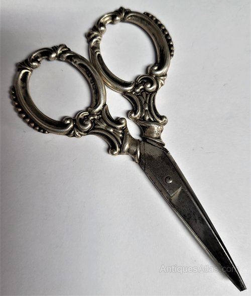 Antiques Atlas - Edwardian Silver Scissors. 1904.