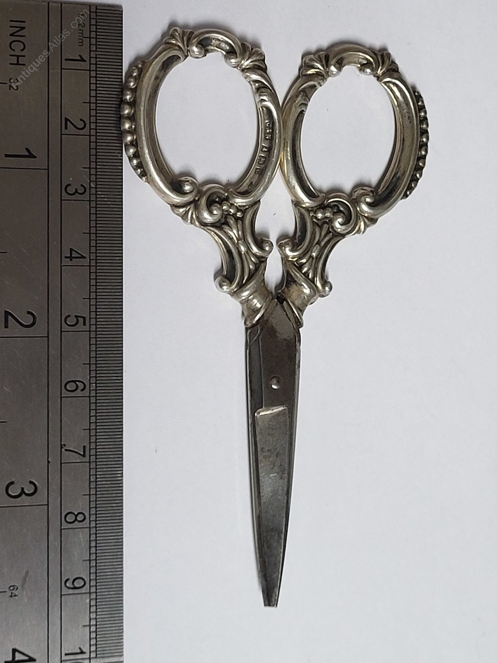 Antiques Atlas - Edwardian Silver Scissors. 1904.