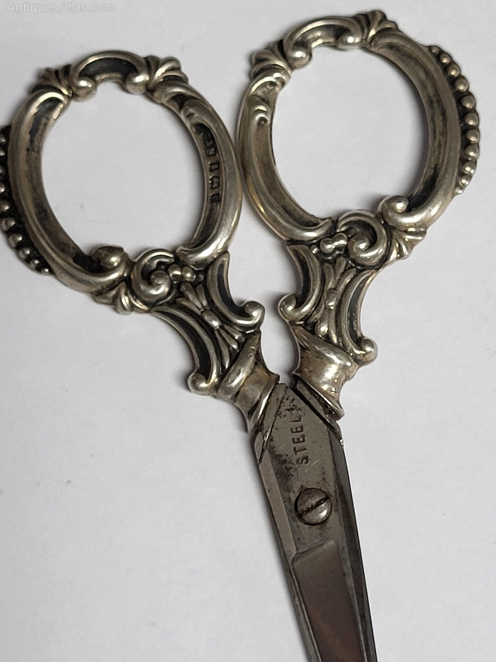 Antiques Atlas - Edwardian Silver Scissors. 1904.