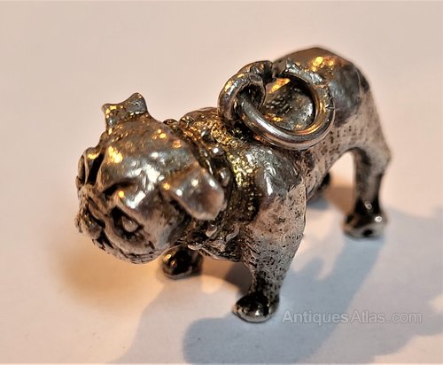 Antiques Atlas - Silver Boxer Dog Charm Pendant. Vintage.