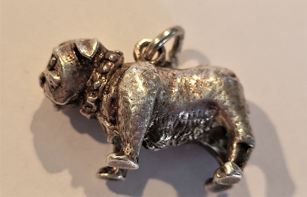 Antiques Atlas - Silver Boxer Dog Charm Pendant. Vintage.