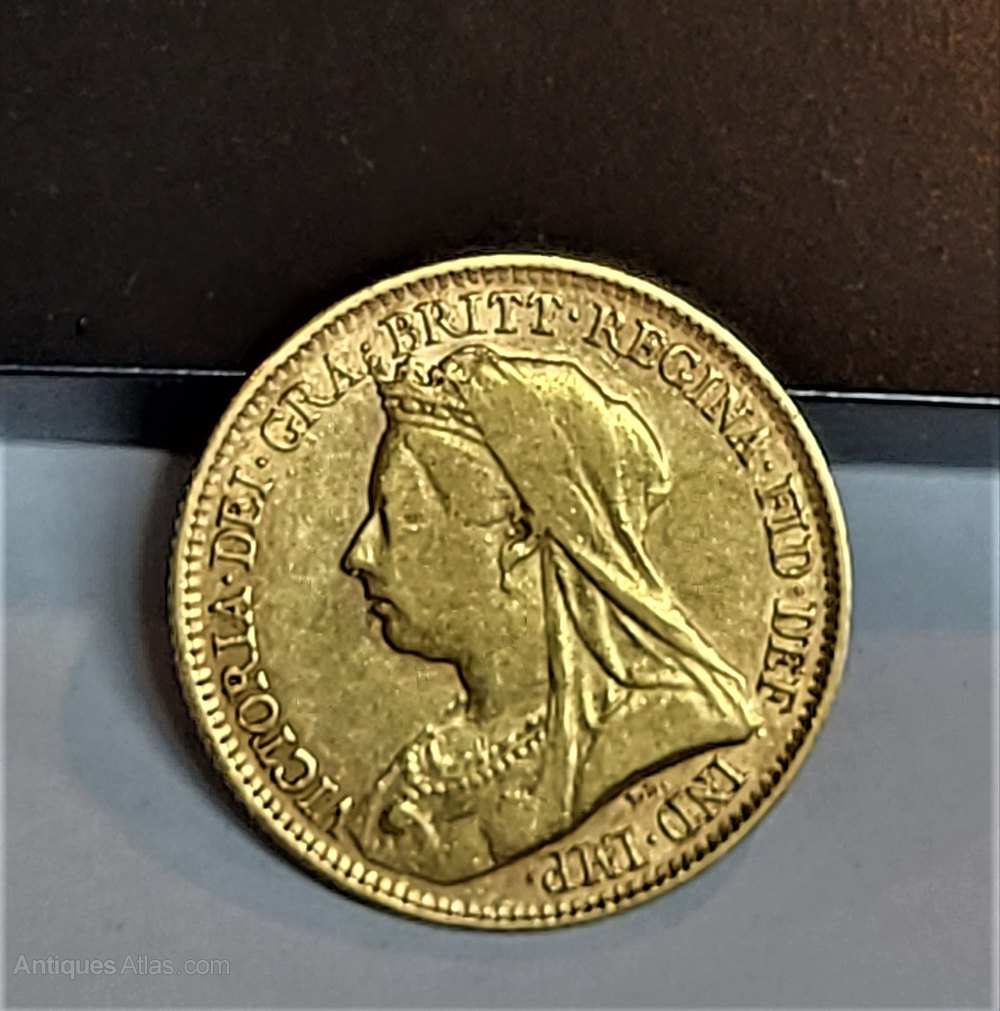 Antiques Atlas - Victorian Half Sovereign - 1893 First Year Veiled.