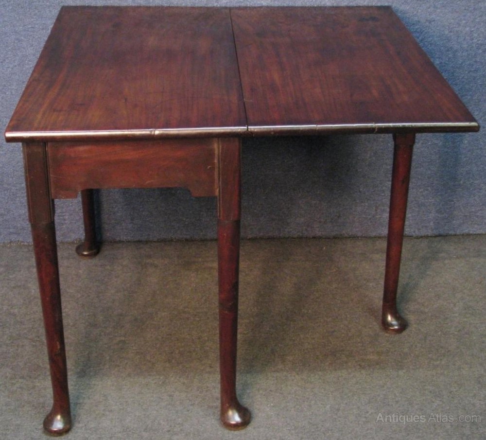 Georgian Solid Mahogany Single Drop Leaf Table - Antiques Atlas