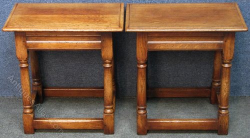 Antiques Atlas - Pair Of Titchmarsh & Goodwin Oak Coffin Stools