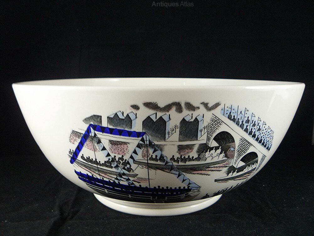 Antiques Atlas - Eric Ravilious 1938 Boat Race Day Bowl - Wedgwood