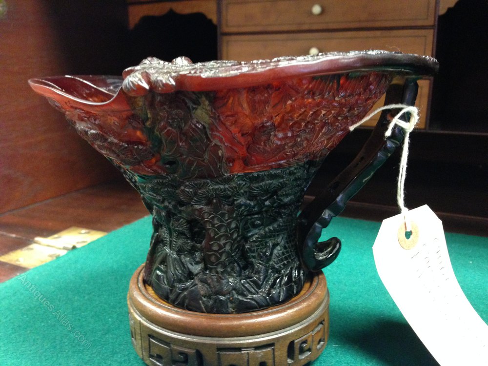 Antiques Atlas - Chinese Carved Horn Libation Cup