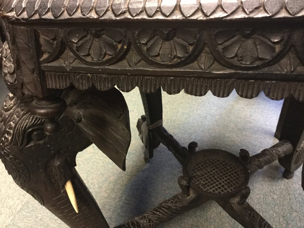 Large Indian Elephant Head Table - Antiques Atlas