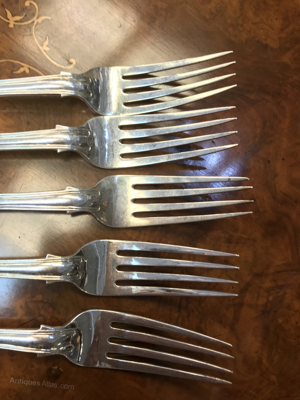 Antiques Atlas - Set 5 Solid Silver Irish Dinner Forks C1850 James