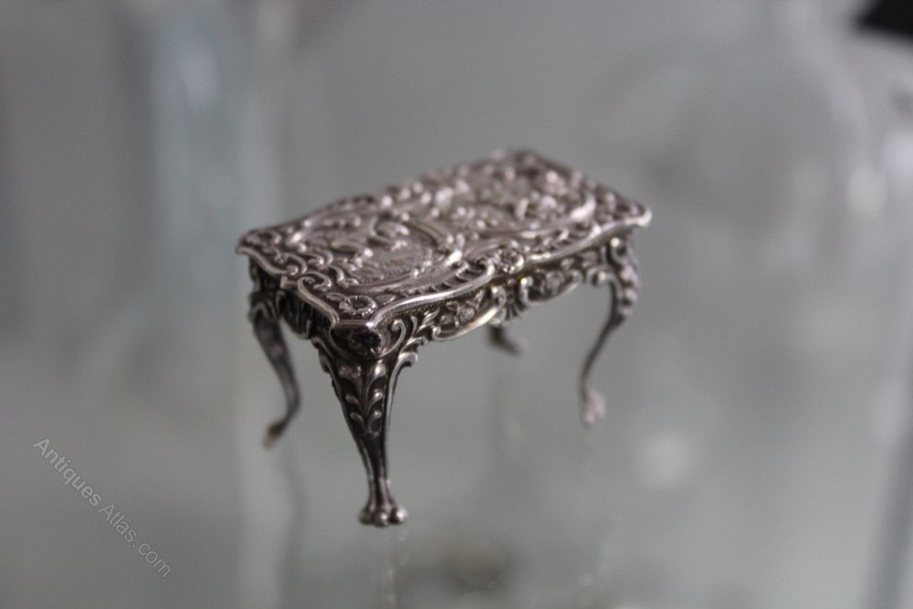 Antiques Atlas - Stunning Embossed Miniature Silver Table
