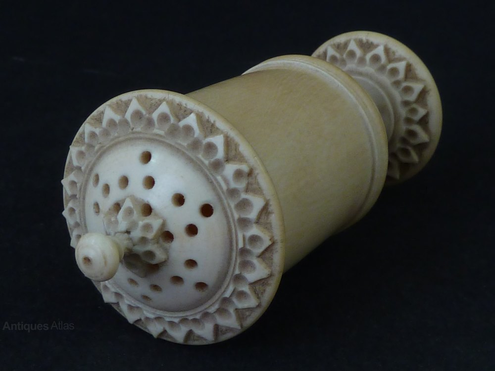 Antiques Atlas - Carved Ivory Pounce Pepper Pot Anglo Indian
