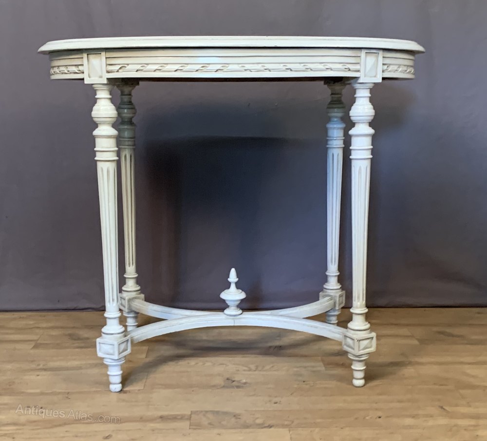 French Oval Painted Centre/dressing Table - Antiques Atlas