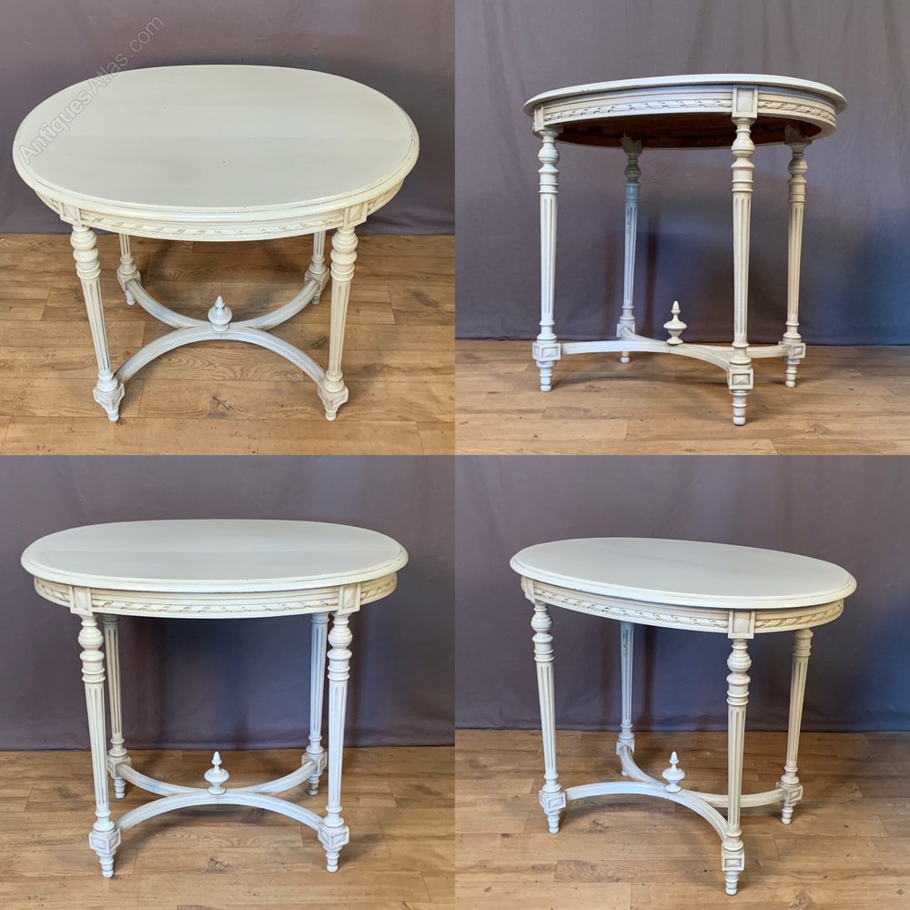 French Oval Painted Centre/dressing Table - Antiques Atlas