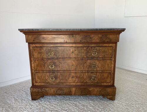 Louis Phillipe Burr Walnut Commode as992a882 / Lp1 - Antiques Atlas