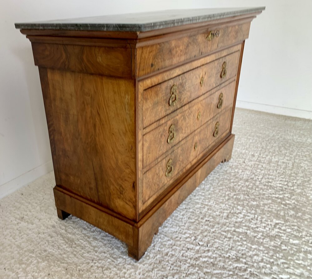 Louis Phillipe Burr Walnut Commode as992a882 / Lp1 - Antiques Atlas
