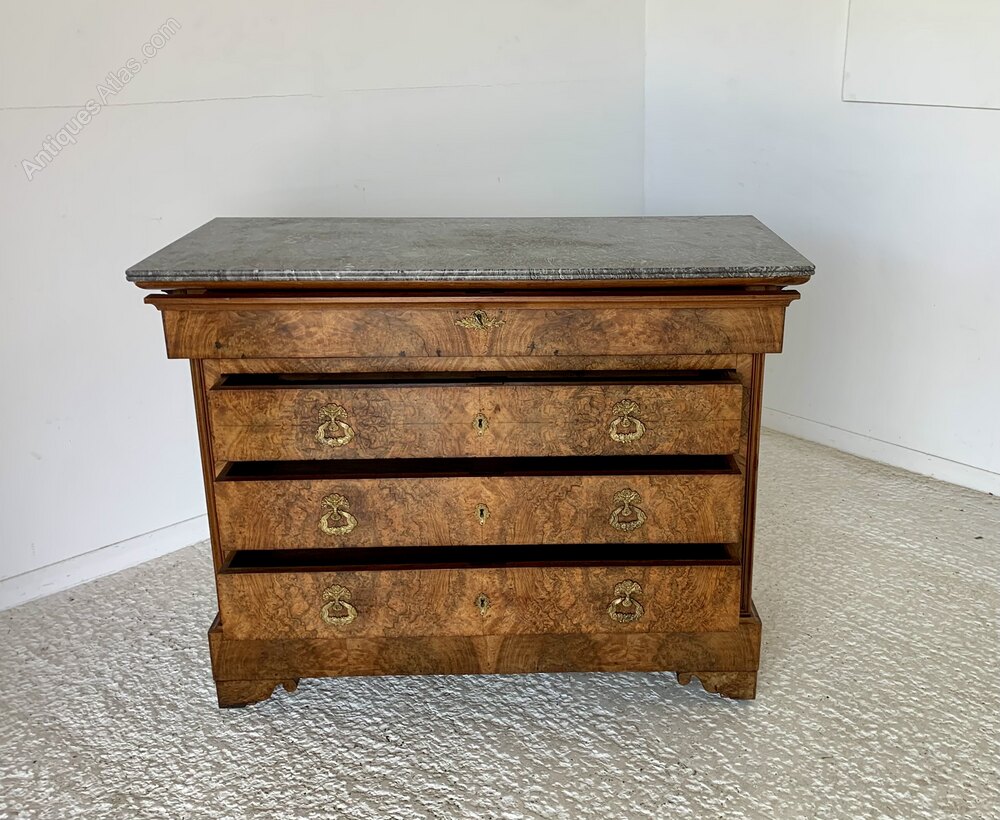 Louis Phillipe Burr Walnut Commode as992a882 / Lp1 - Antiques Atlas