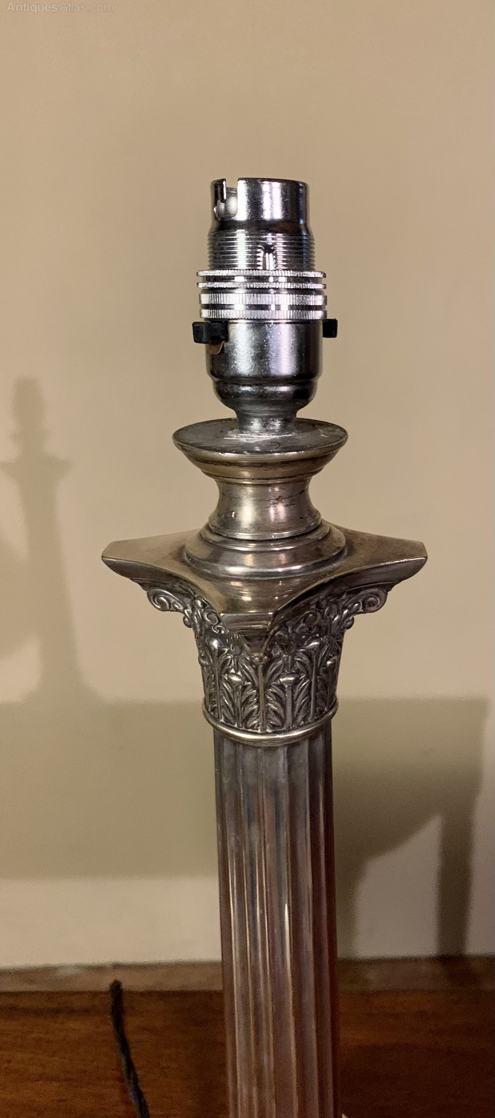 Antiques Atlas - Substantial Size Silver Plate Corinthian Lamp