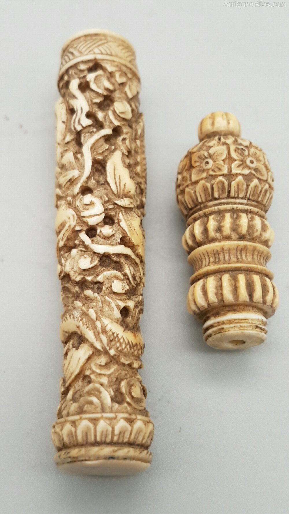 Antiques Atlas - Beautiful Antique Chinese Dragon Ivory Needle Case