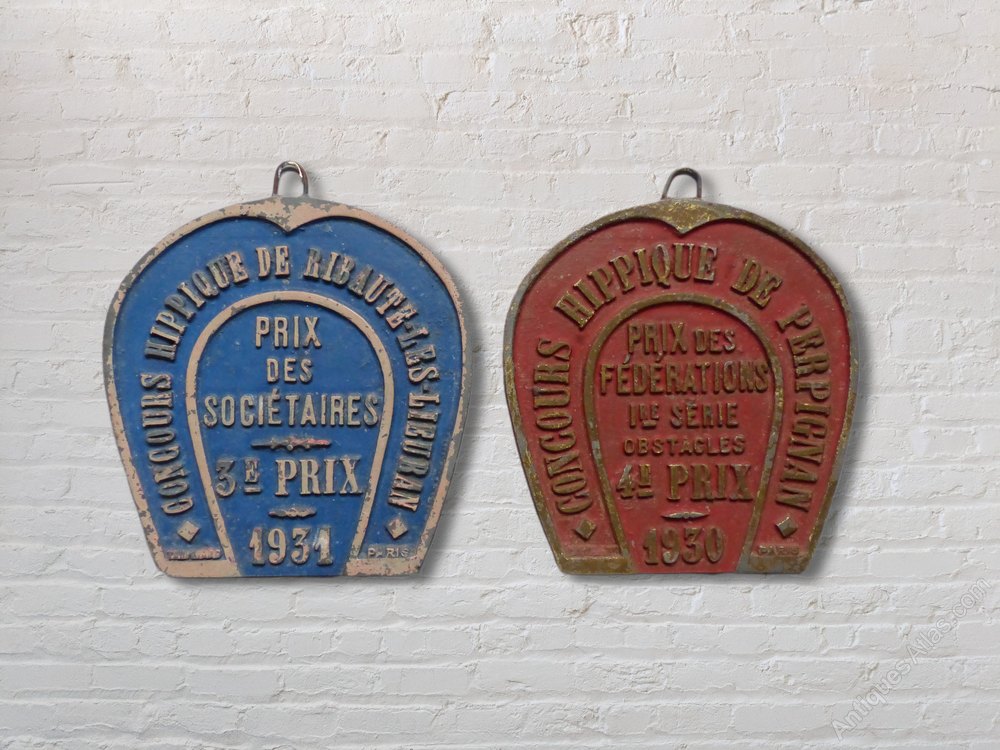 Horse Show Plaques, Metal, French 1930's - Antiques Atlas