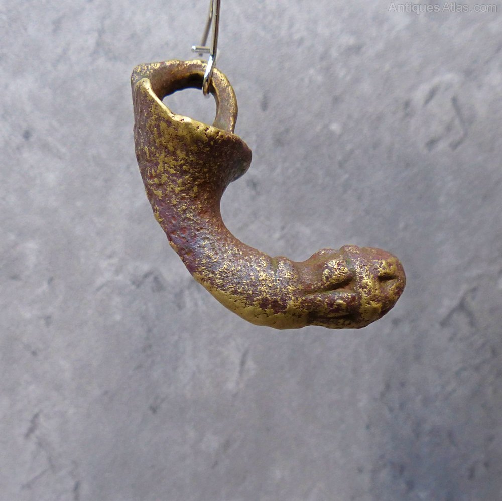Antiques Atlas - Unique Roman Bronze Pendant Depicting God Priapus