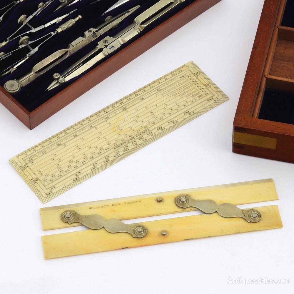 Antiques Atlas - 2 Tier Set Drawing Instruments Elliott Bros C1870