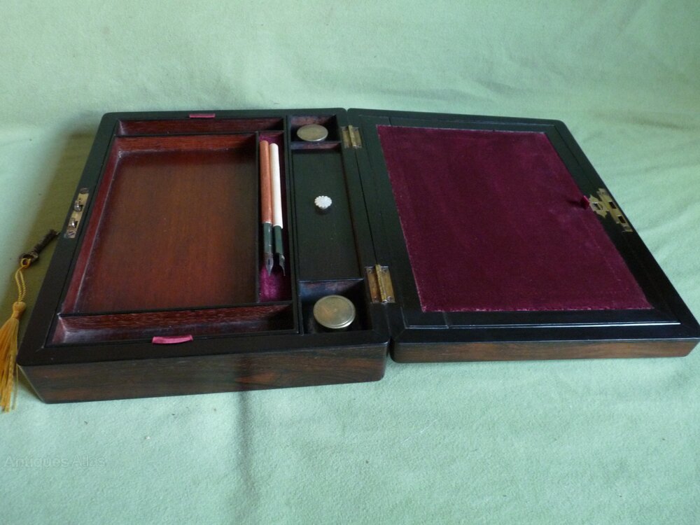 Antiques Atlas - Inlaid Rosewood Writing – Desk Box. C1850 as1245a047 ...