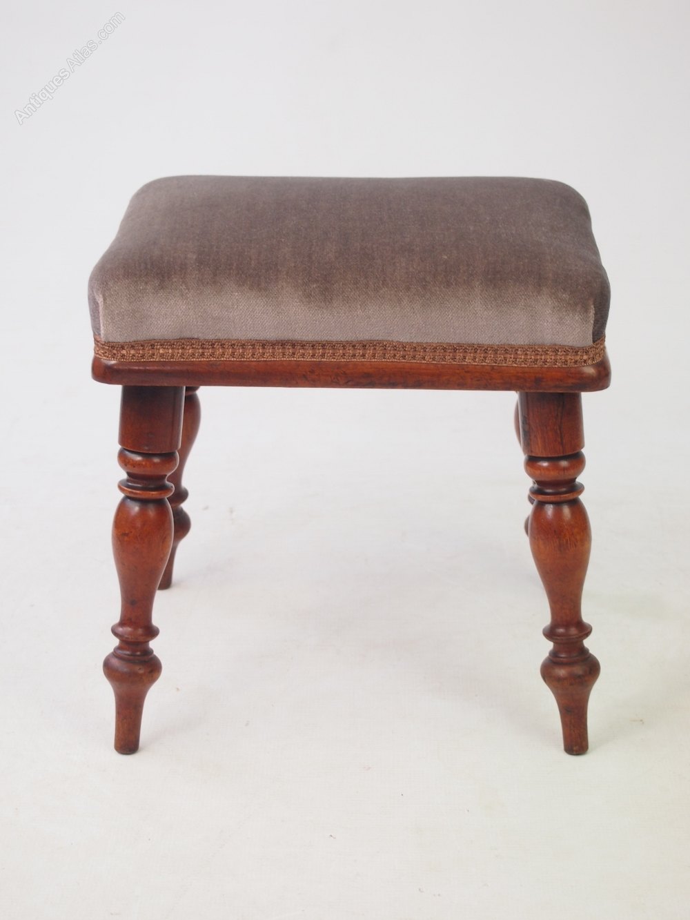 Small Antique Victorian Mahogany Footstool - Antiques Atlas