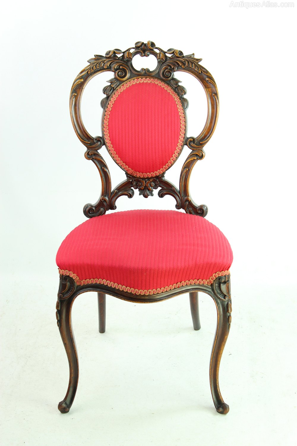 Victorian Walnut Balloon Back Chair - Antiques Atlas