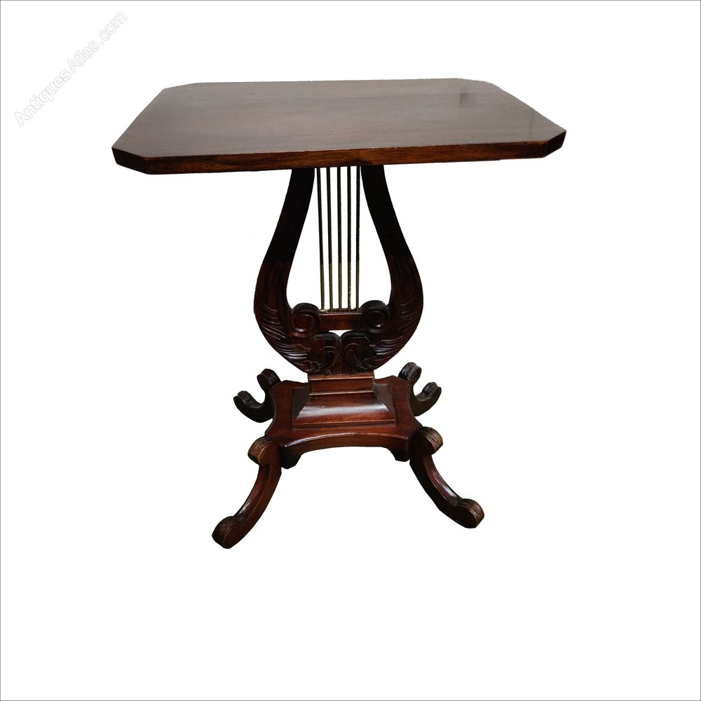 Mahogany Lyre Table - Antiques Atlas