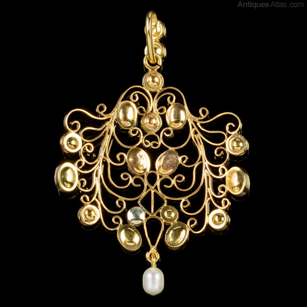 Antiques Atlas - 18ct Gold Edwardian Suffragette Pendant Circa 1910