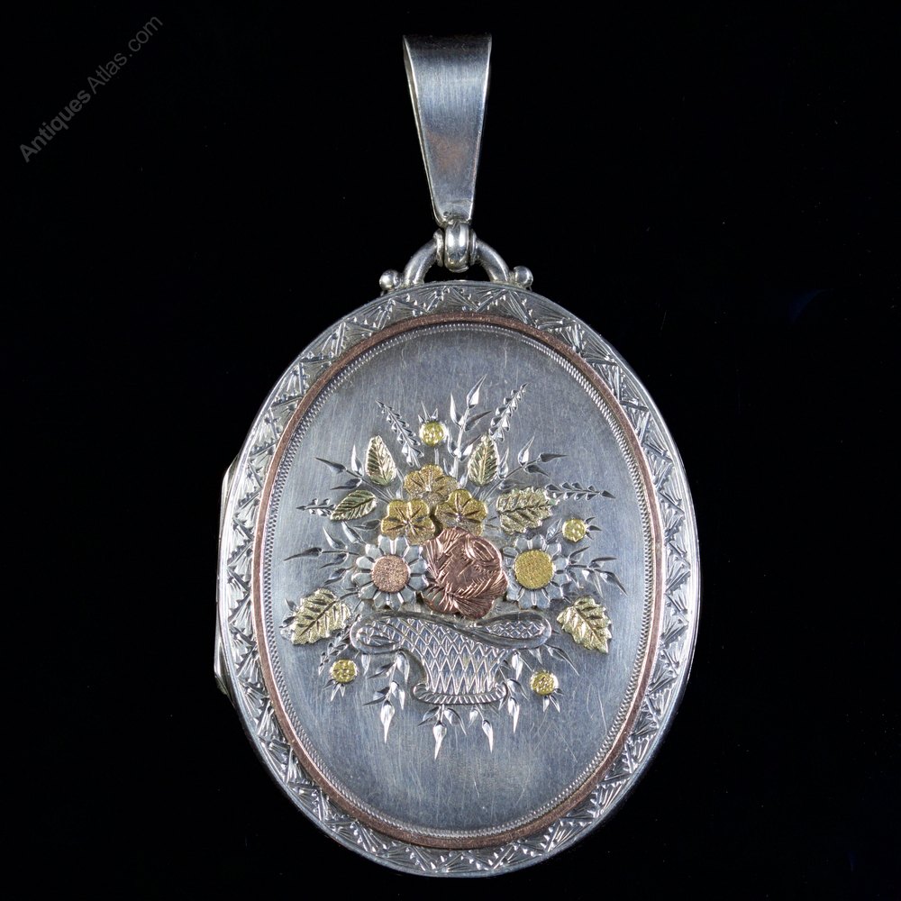 Antiques Atlas - Antique Victorian Bouquet Locket Silver Circa 1900