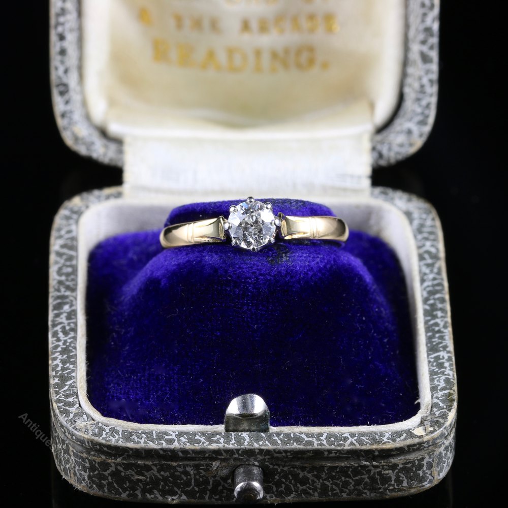 Antiques Atlas - Diamond Engagement Ring 22ct Gold Dated 1875
