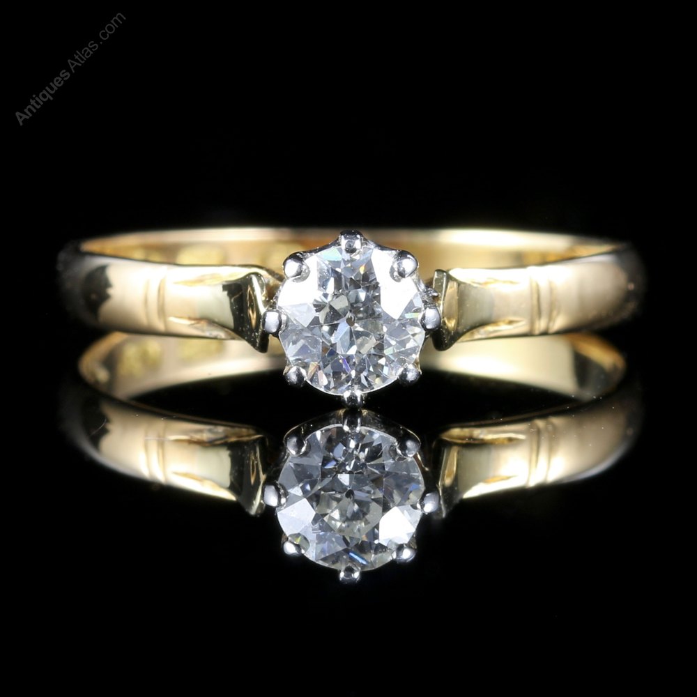 Antiques Atlas - Diamond Engagement Ring 22ct Gold Dated 1875