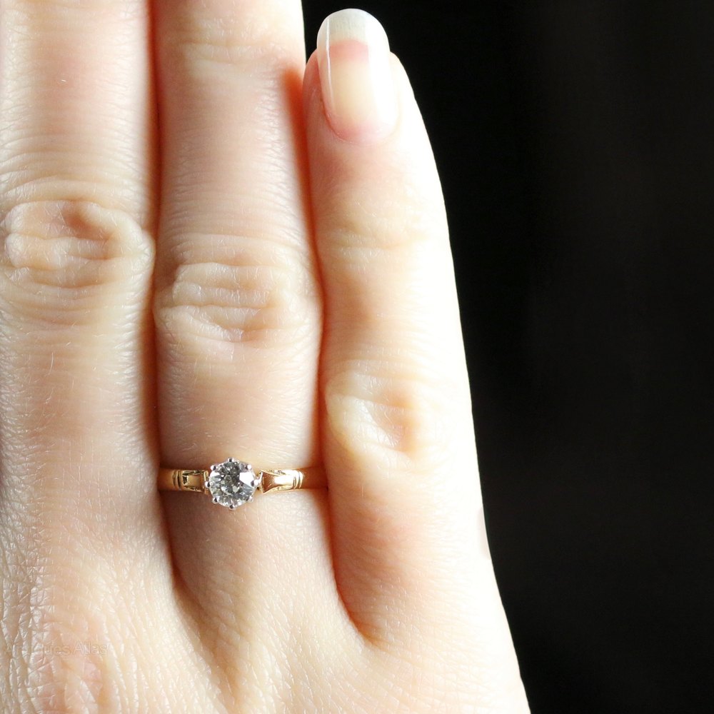 Antiques Atlas - Diamond Engagement Ring 22ct Gold Dated 1875