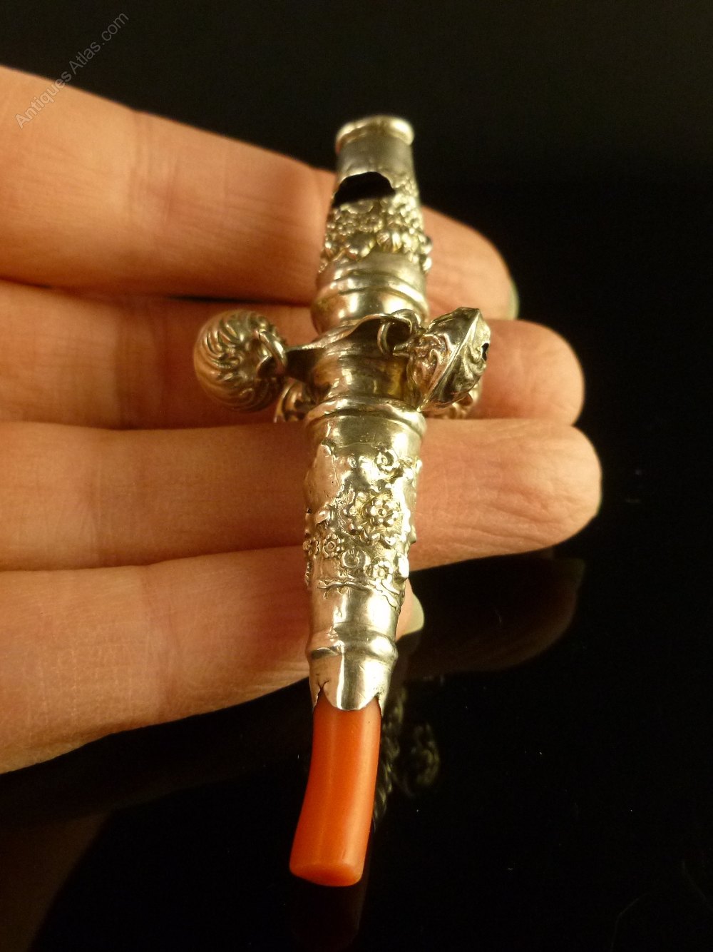 Antiques Atlas - Georgian Silver Whistle Coral Rattle / Teether