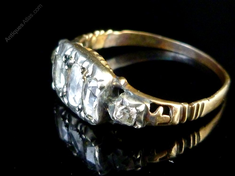 Antiques Atlas - Georgian Table Cut Diamond Trilogy Ring