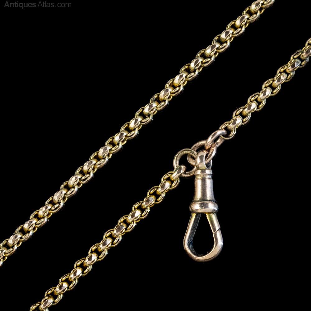 Antiques Atlas - Victorian Long Guard Chain 9ct Gold Circa 1880