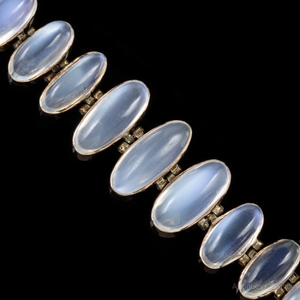 Antiques Atlas - Victorian Moonstone Bracelet 9ct Rose Gold C.1900