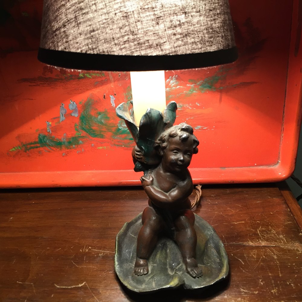 Antiques Atlas - Wonderful 1800 Cherub Night Light Bronze Signed