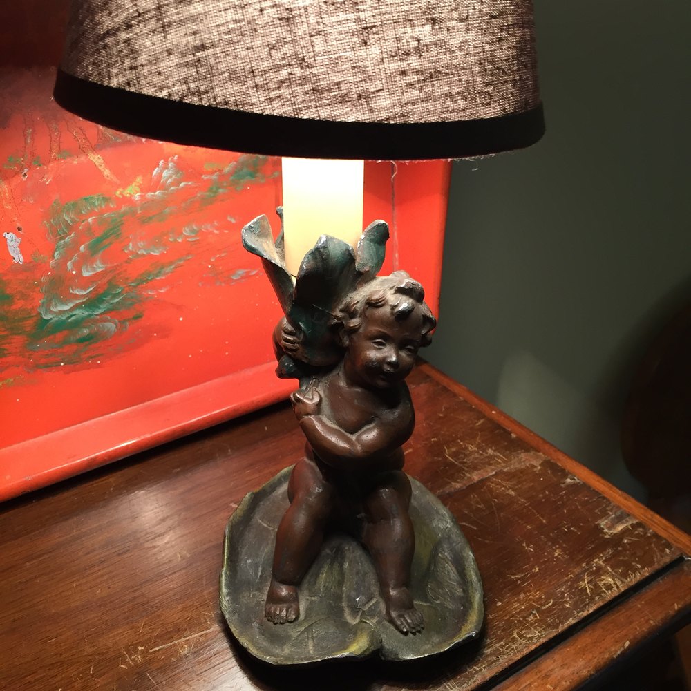 Antiques Atlas - Wonderful 1800 Cherub Night Light Bronze Signed