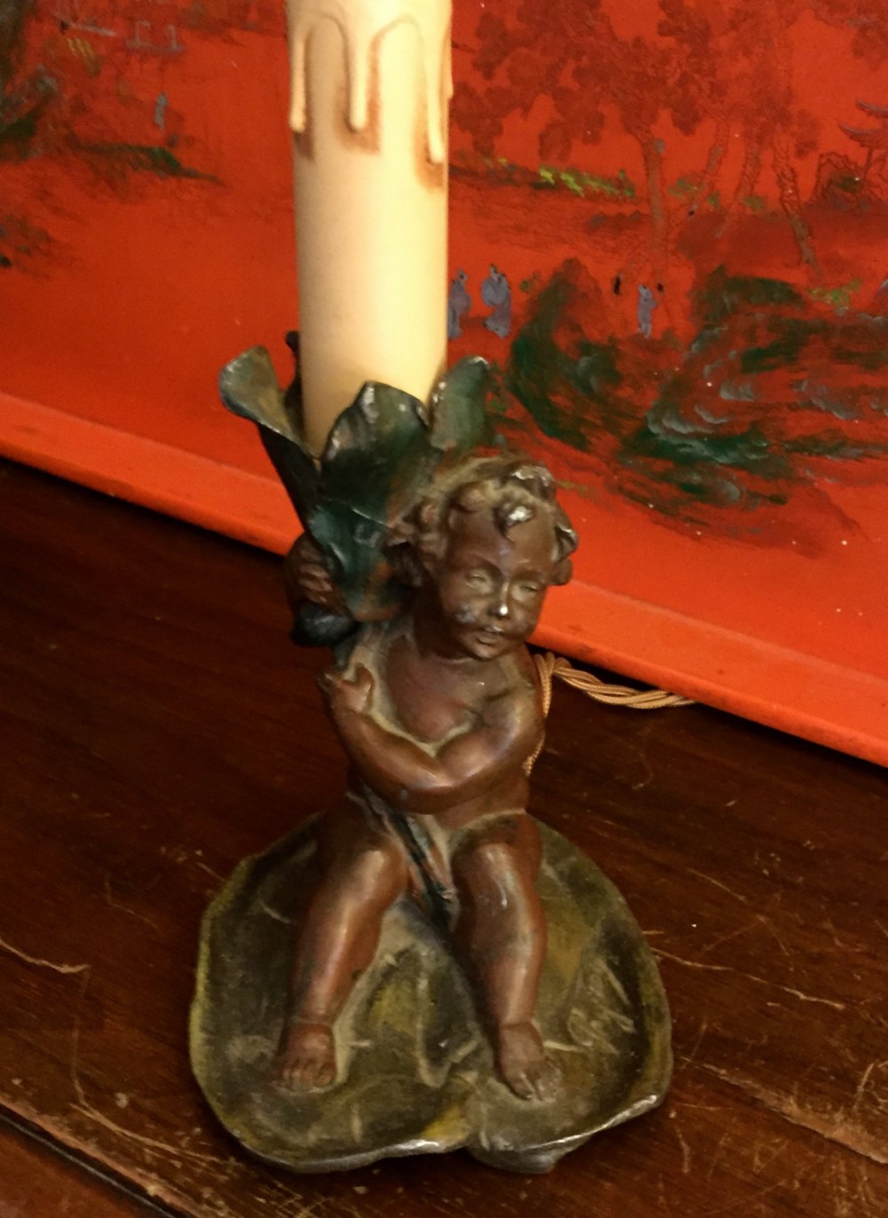 Antiques Atlas - Wonderful 1800 Cherub Night Light Bronze Signed as156a1827