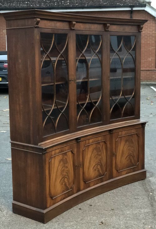 Antiques Atlas - Library Bookcase. Unusual Concave Shaped
