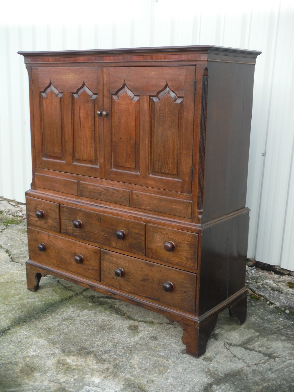 Georgian Oak Linen Press - Antiques Atlas