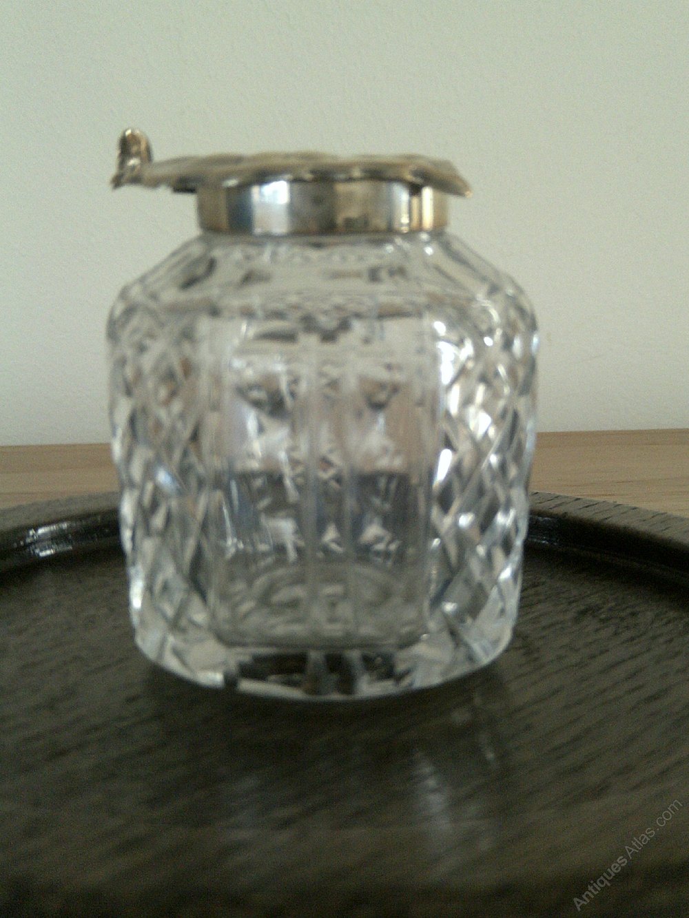 Antiques Atlas - Cut Glass Ink Well On Plinth as333a087