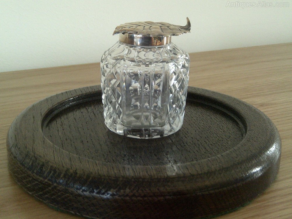 Antiques Atlas - Cut Glass Ink Well On Plinth as333a087