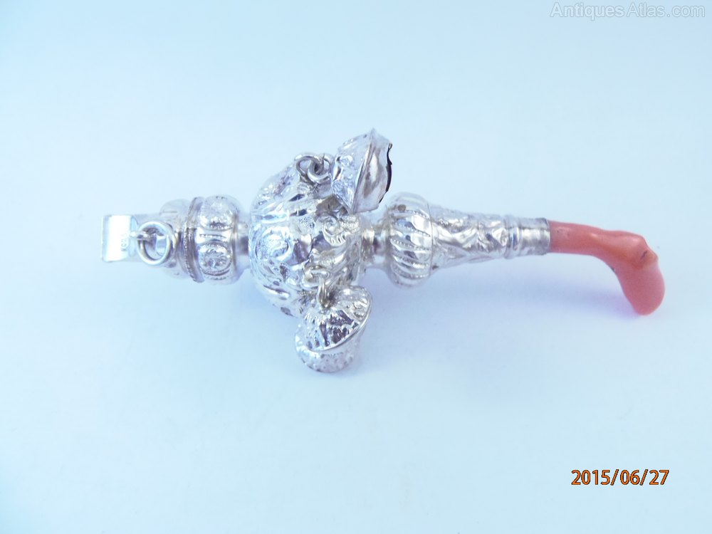 Antiques Atlas - Silver And Coral Baby's Rattle - George Unite 1896 ...